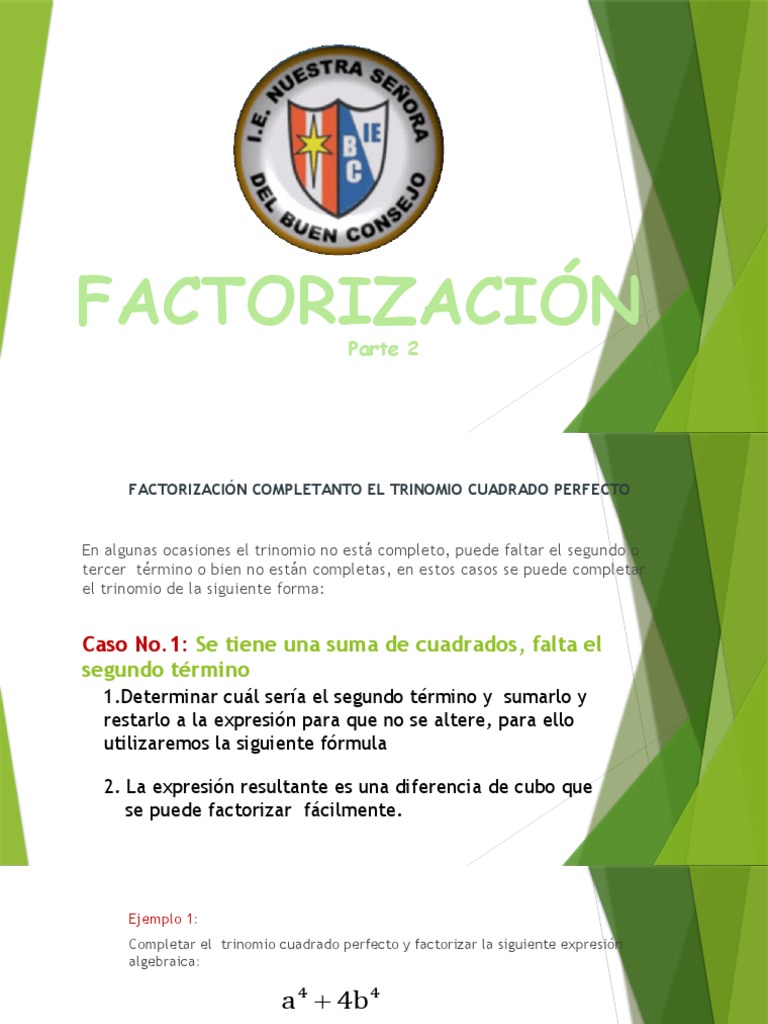 Factorización II | Descargar gratis PDF | Factorización | Matemáticas