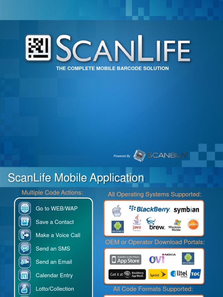 ScanLife Features 6.10 OverView | PDF | Barcode | Mobile App
