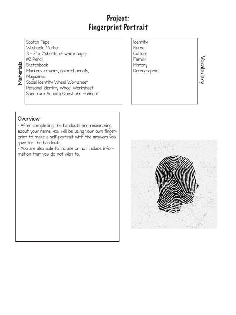 Fingerprint Self-Portrait Project | PDF | Fingerprint