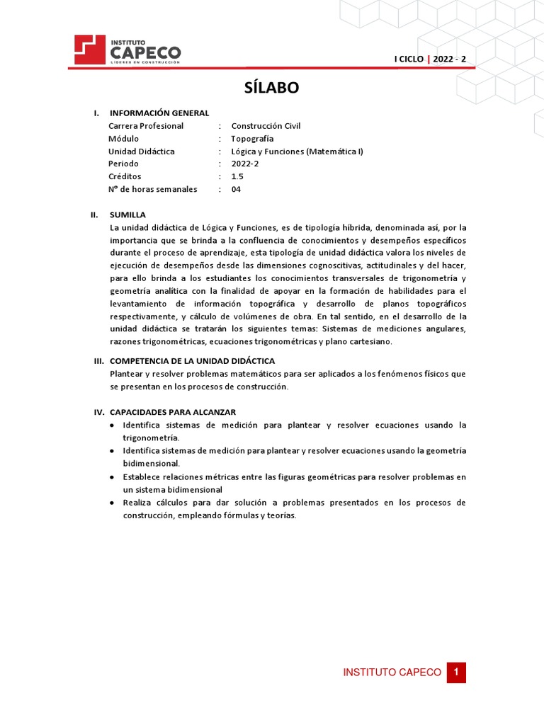 CC102 - Lógica y Funciones (Matematica I) | PDF | Trigonometría ...