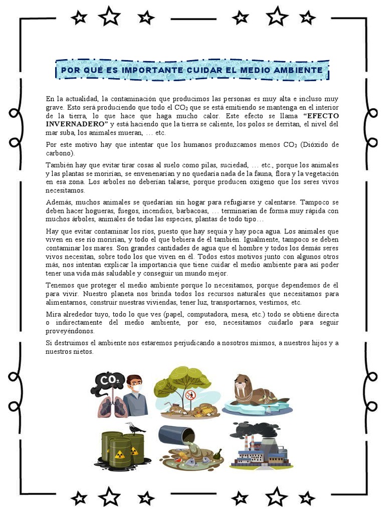Por Que Es Importante Cuidar El Medio Ambiente | PDF | Dióxido de carbono | Entorno natural