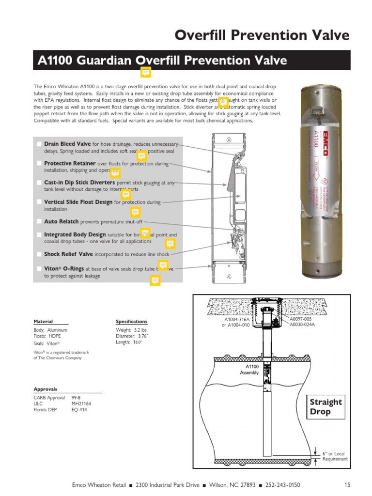 UST - A1100 Guardian Overfill Prevention Valve | PDF | Valve ...