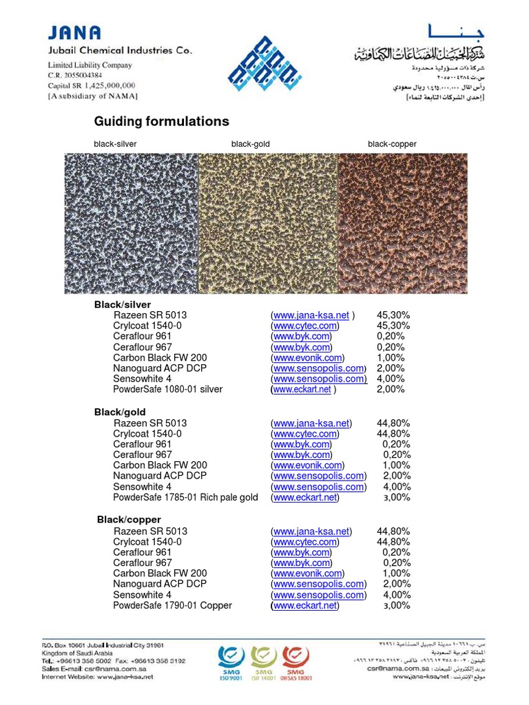 Hammer Finish Powder Guide Formulations | PDF | Building Engineering ...