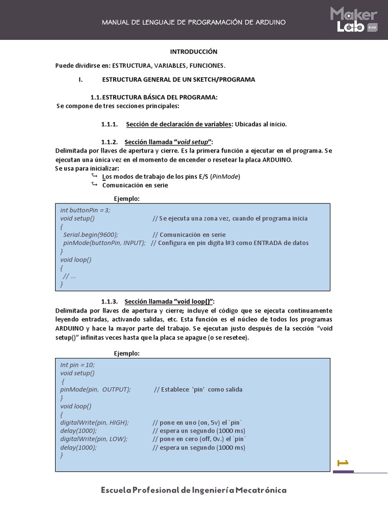 Manual Lenguaje de Programacion Arduino | PDF