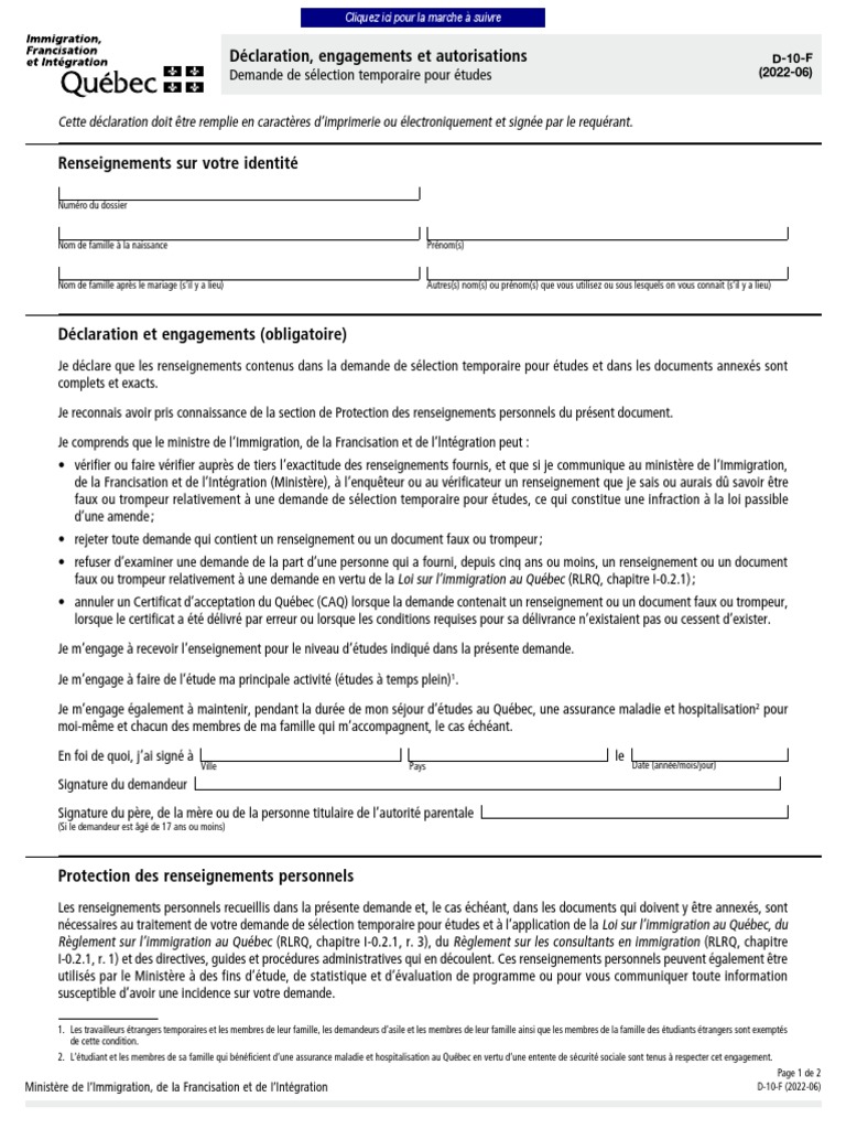 FO - Declaration Engagements Autorisations | PDF