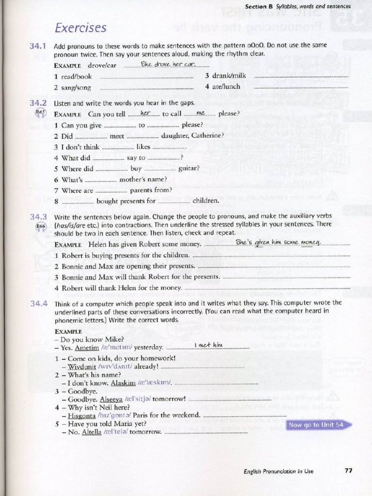 Pronunciation in Use Intermediate Phonetics Exercise | PDF