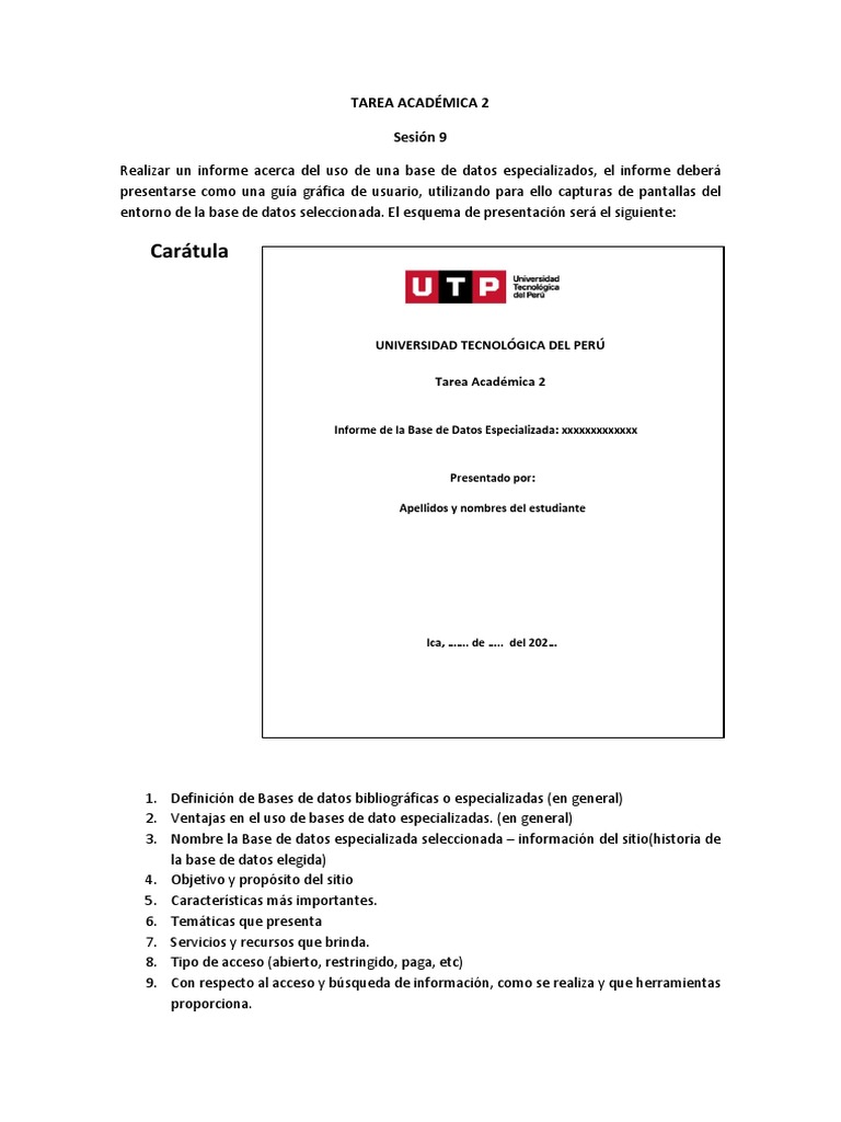 S09.s1 - TA2 - ESQUEMA INFORME DE BASE DE DATOS | PDF | Arte | Informática