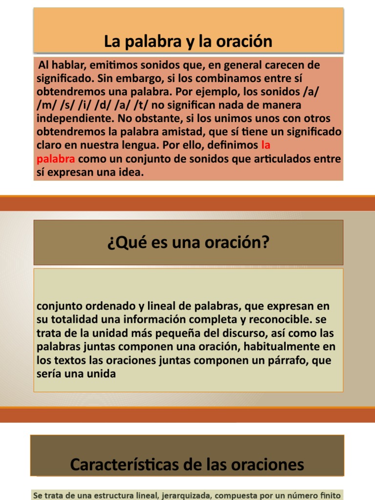 La Palabra y La Oración 3 | PDF | Oración (Lingüística) | Palabra