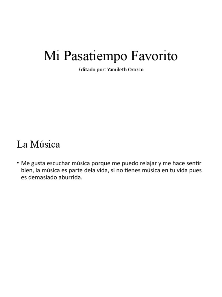 Mi Pasatiempo Favorito | PDF