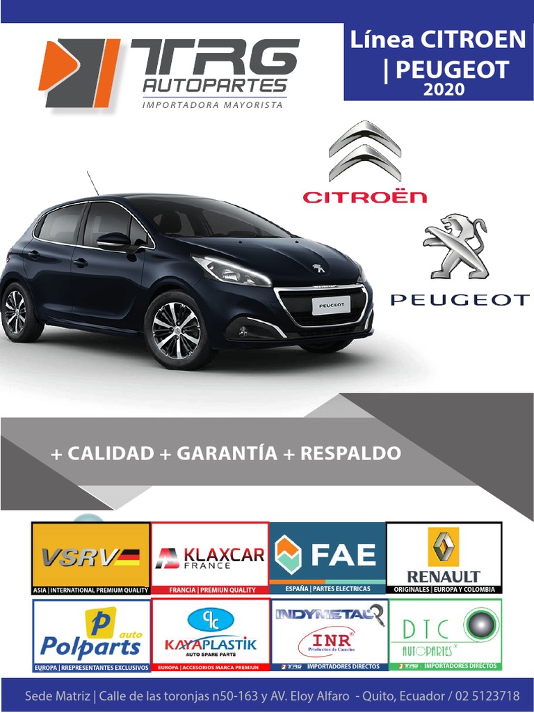 Catálogo de Piezas Peugeot y Citroën | PDF | Hatchbacks | Coche