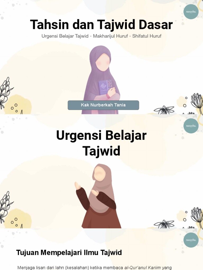 Pertemuan 1 Tahsin & Tajwid Dasar Naseeha | PDF