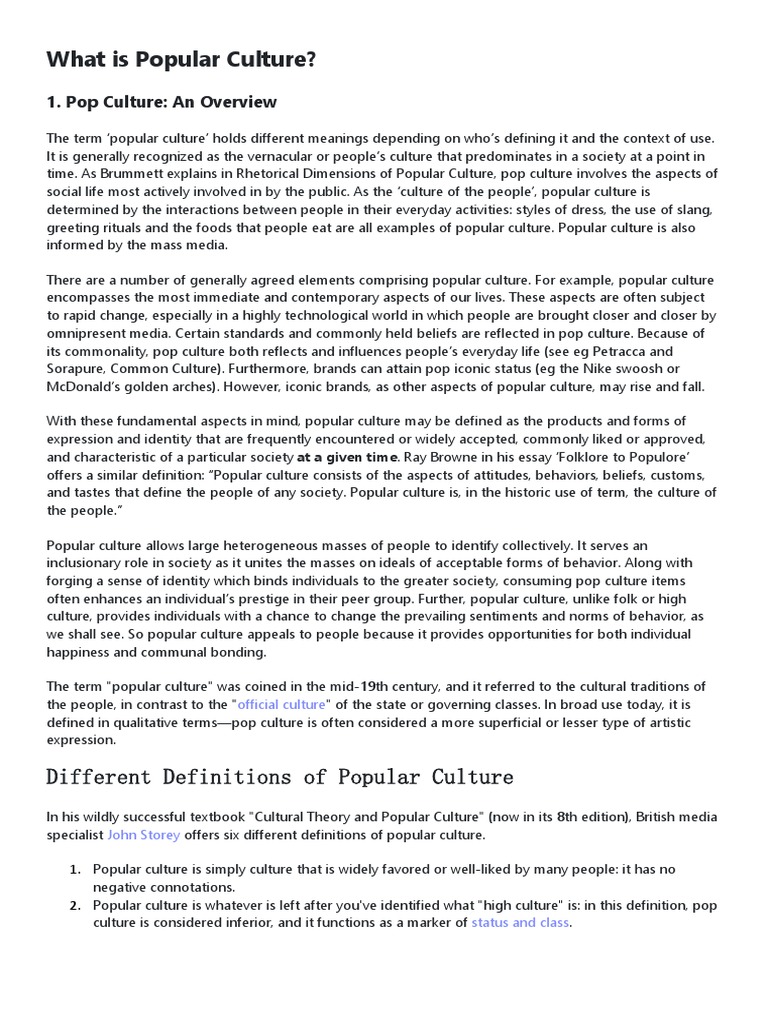 What Is Popular Culture | PDF