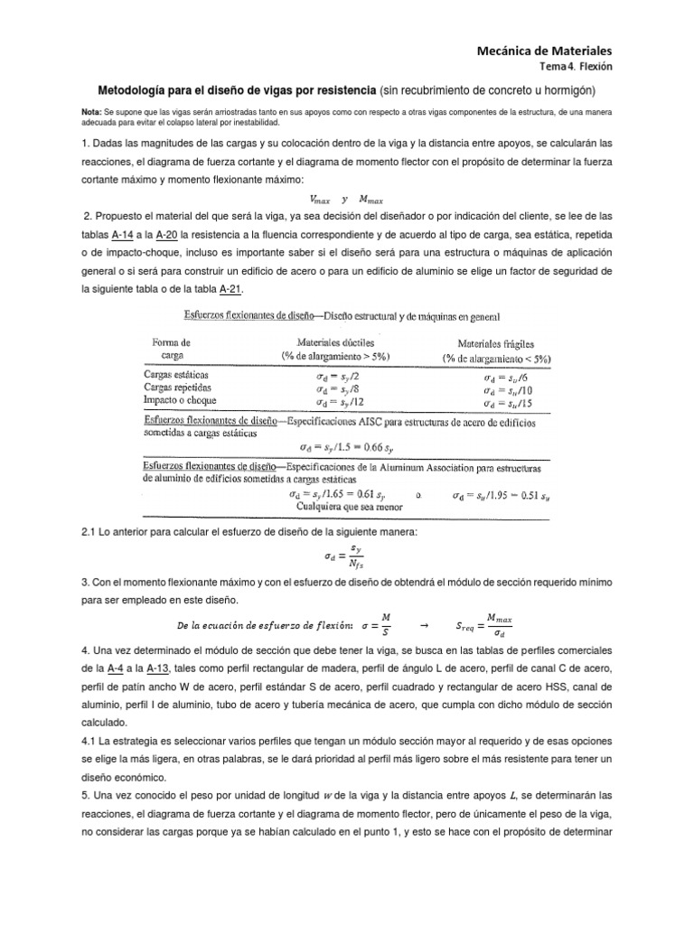 Diseño de Vigas Por Resistencia Corregido | PDF | Viga (Estructura ...