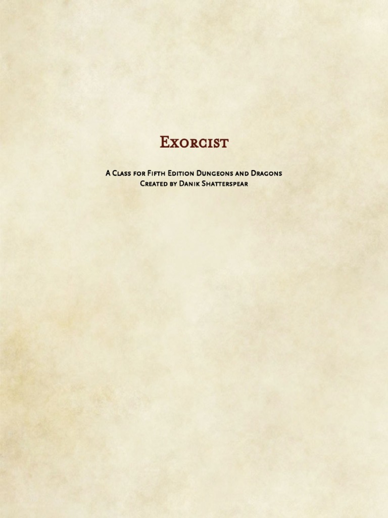 1302854-Exorcist - 5E Class Updated | PDF | Exorcism