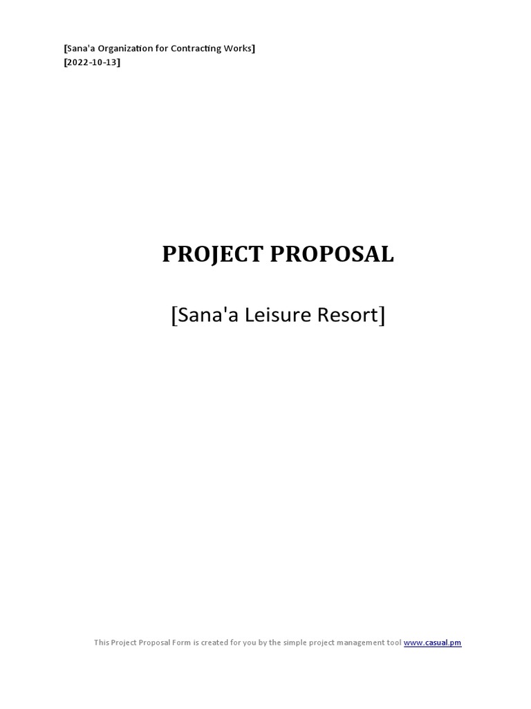 Generic Project Proposal Template 1 Pdf Project Management Business 