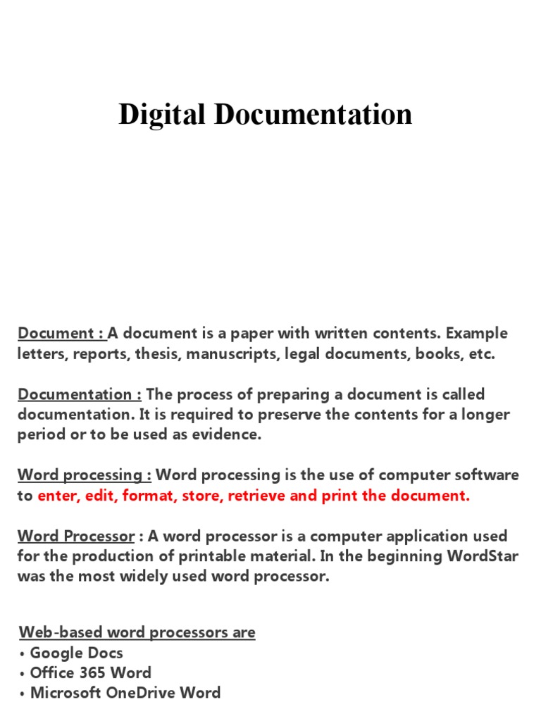 Digital Documentation PPT Unit3 | PDF