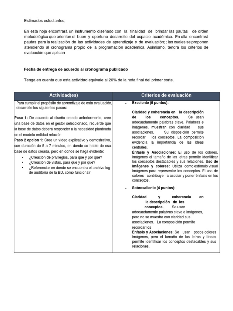 ACA No. 3-ADMINISTRACION DE BASES DE DATOS | PDF