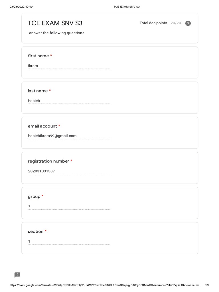 Tce Exam SNV S3 | PDF | Science