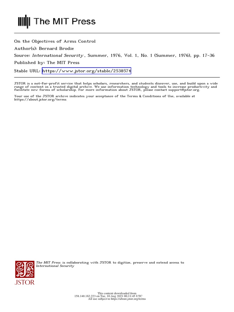 Analyzing Arms Control Objectives | PDF | Intercontinental Ballistic ...