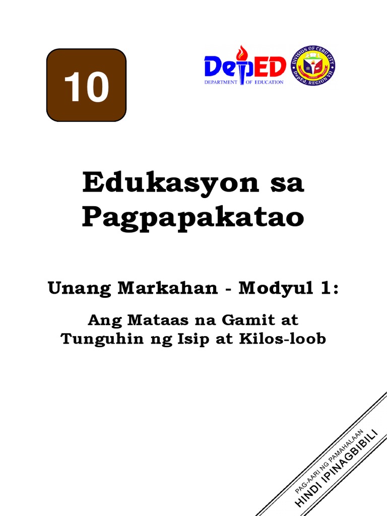 EsP 10 UNANG MARKAHAN - MODYUL 1 | PDF