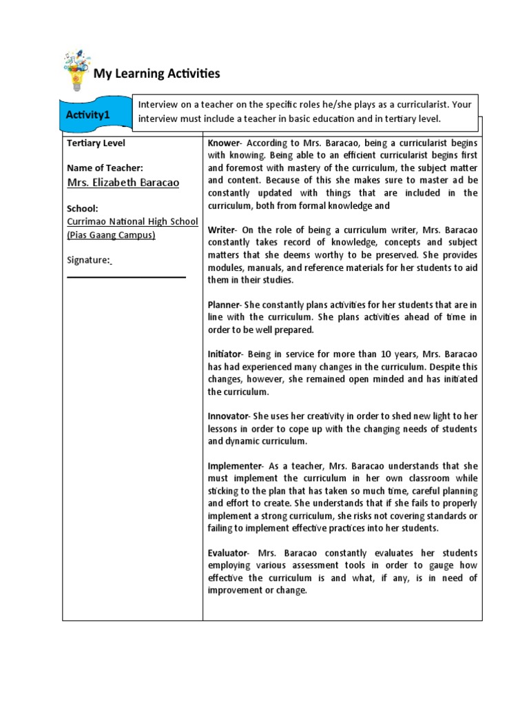 Tampol | PDF | Curriculum | Teachers