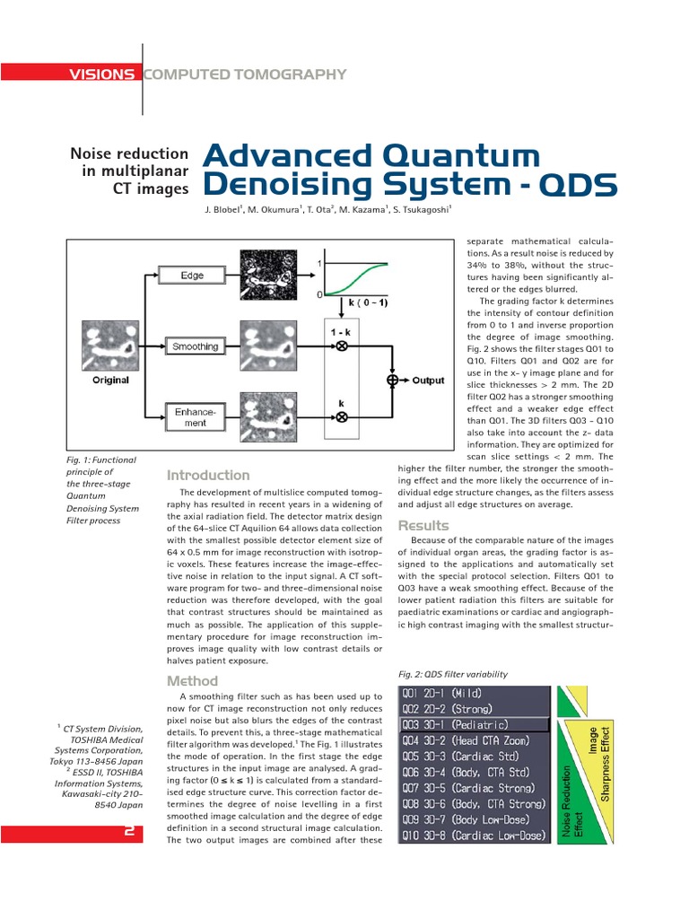 Advanced Quantum Denoising System Qds Pdf Ct Scan Vision