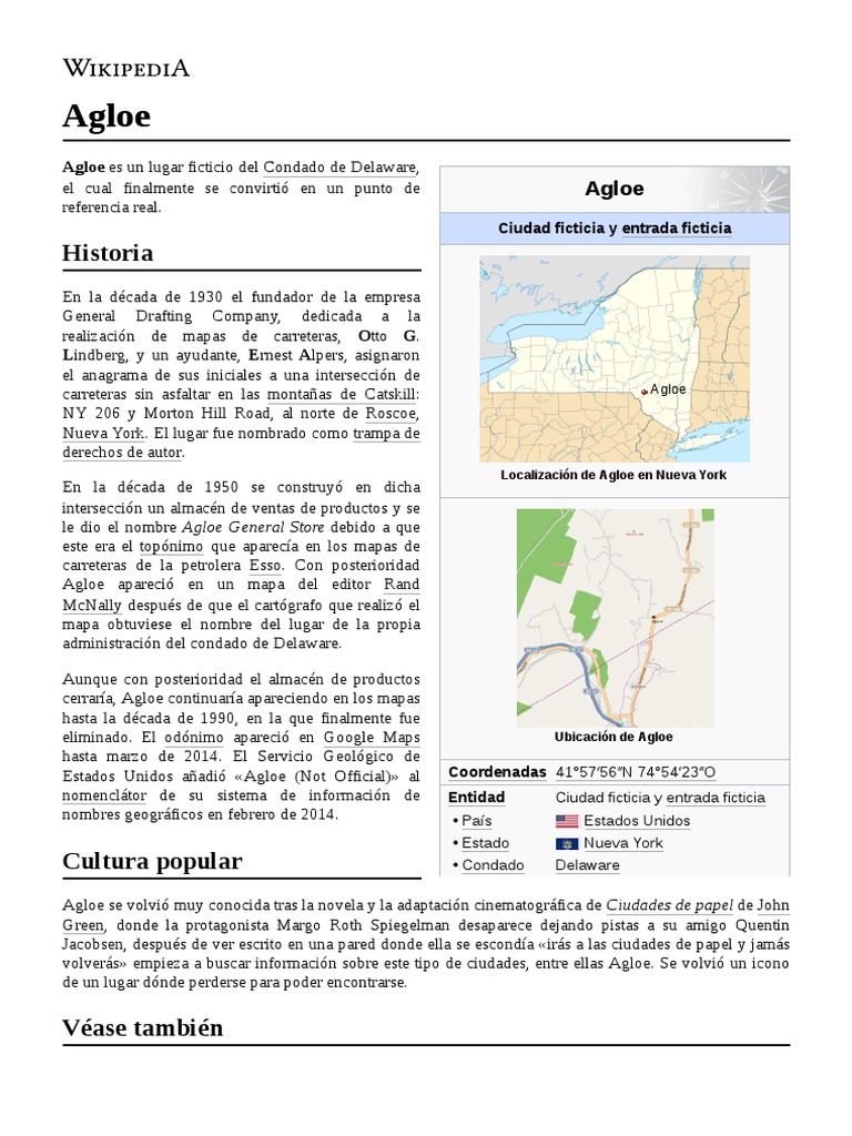 Agloe | PDF | Lugares ficticios