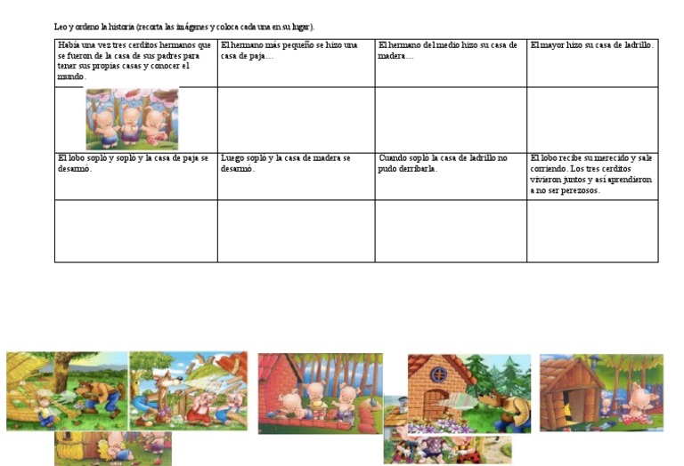 Secuencia de Imágenes para Los Tres Cerditos | PDF