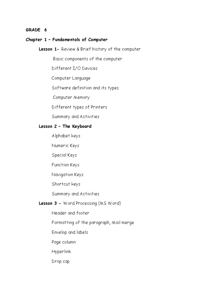 Grade 6 Pdf Microsoft Excel World Wide Web