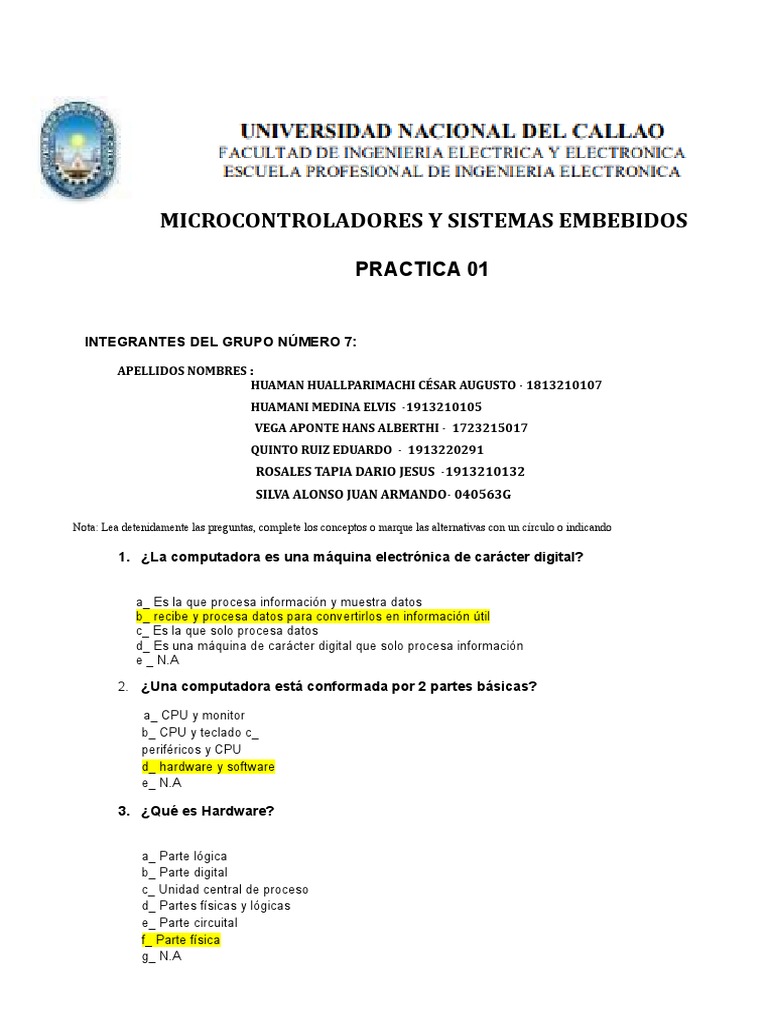 Grupo7 Practica | PDF | Microcontrolador | Hardware de la computadora