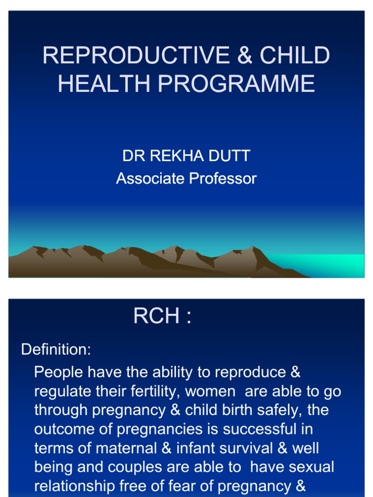 Reproductive and Child Health Programme 1, 2 | PDF