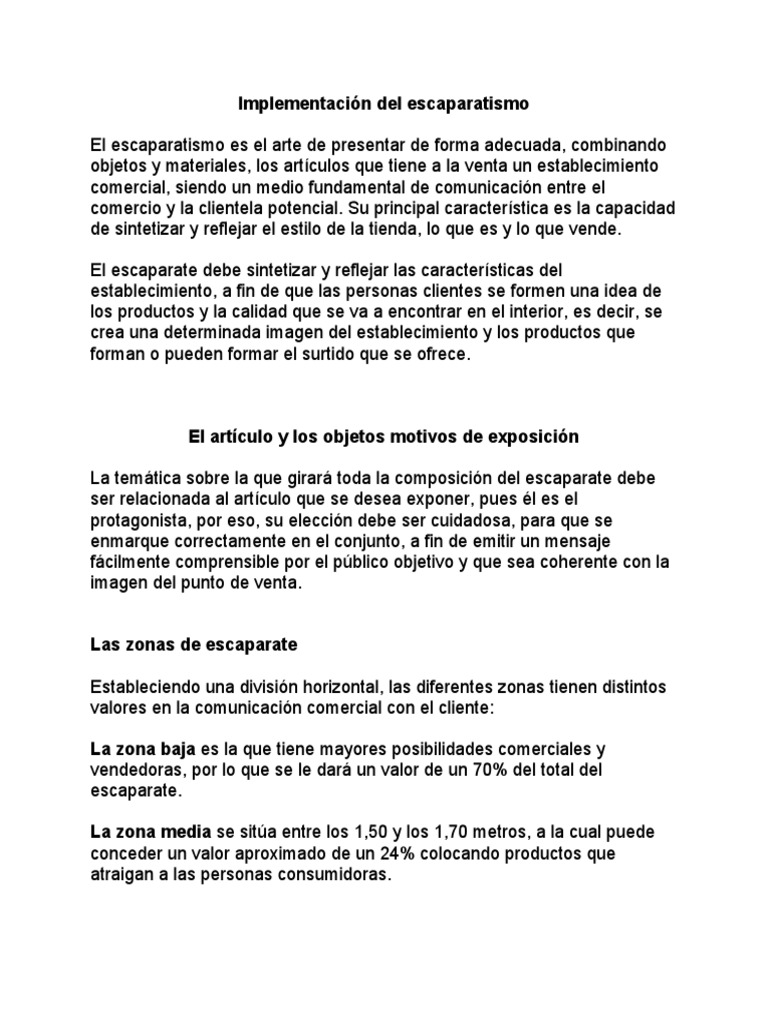 Zonas Clave del Escaparatismo | PDF