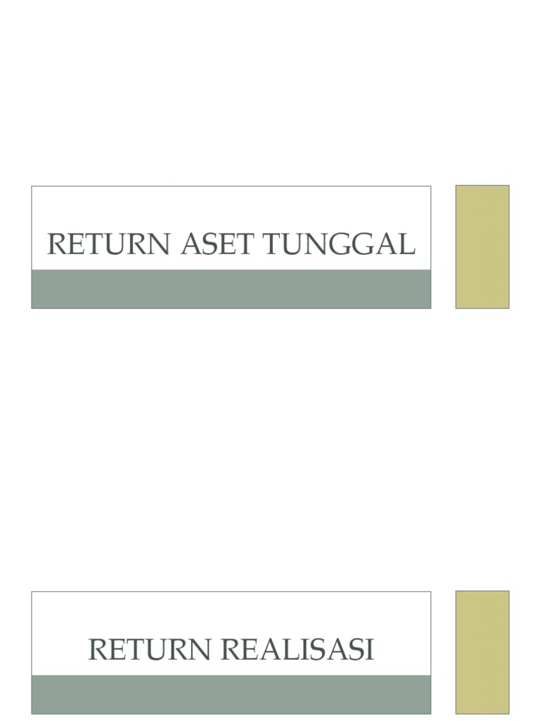 Contoh Perhitungan Return Dan Risiko | PDF