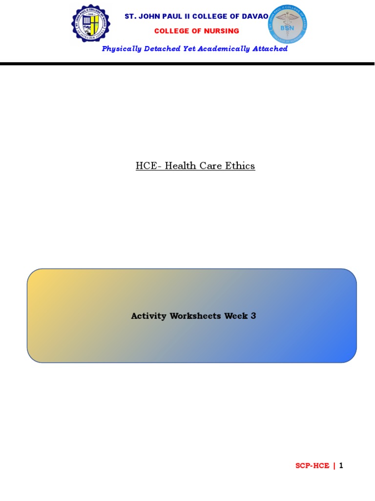 HCE-scp Week 3 - Worksheet | PDF | Stem Cell | Embryonic Stem Cell