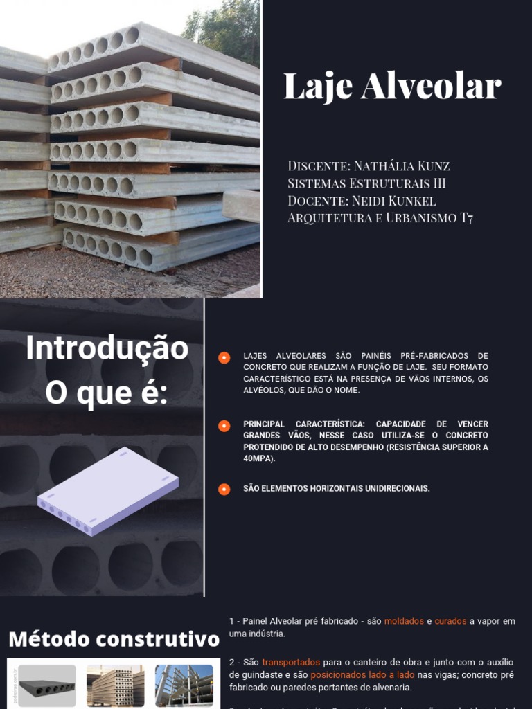 Laje Alveolar - Nathália Kunz | PDF | Concreto | Setores econômicos