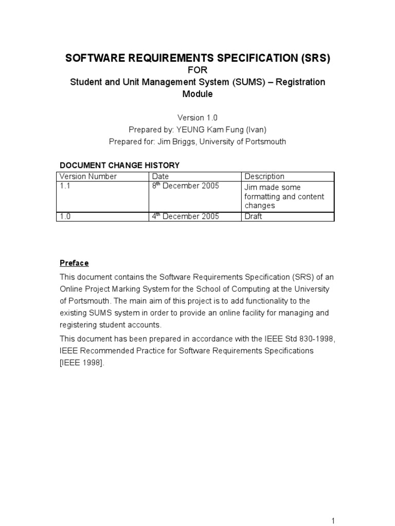 SRS(Example 1) | Web Server | Web Application