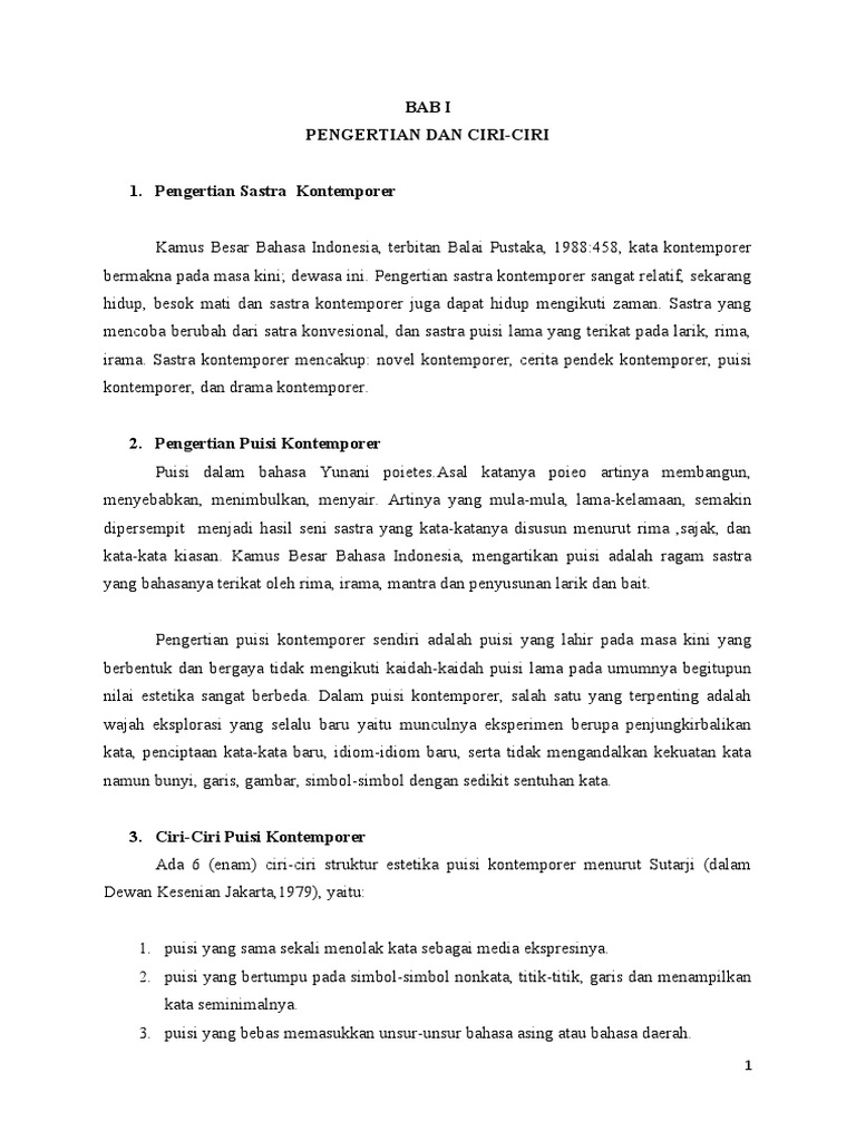 ISI Puisi Kontemporer | PDF