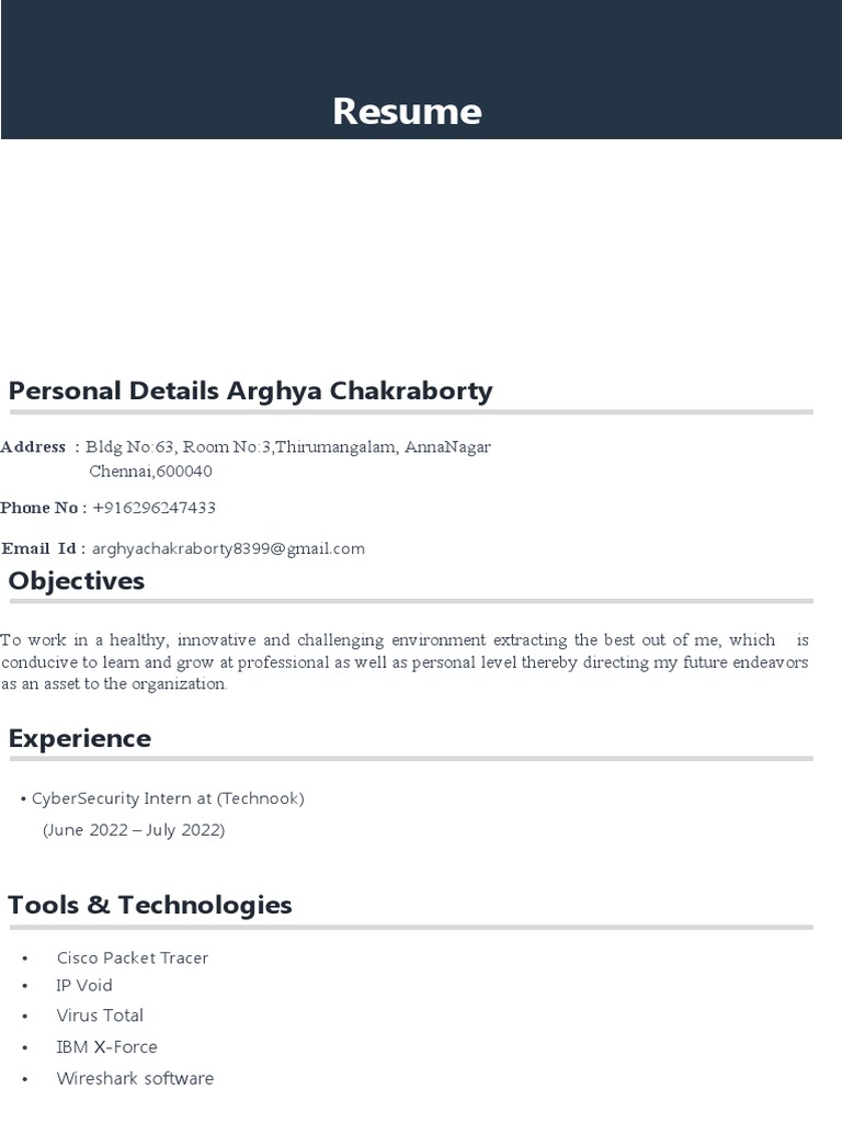 Arghya Resume+updated-1+ | PDF | Technology & Engineering