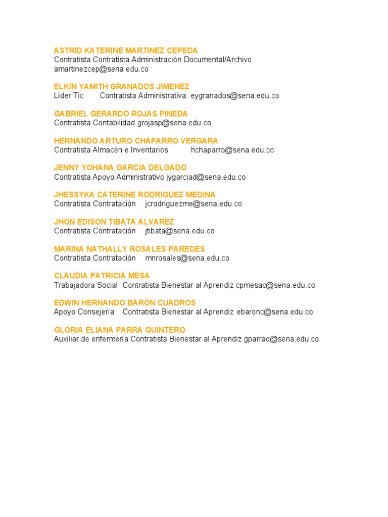 Directorio CEGAFE SENA 3 | PDF | Ciencias sociales