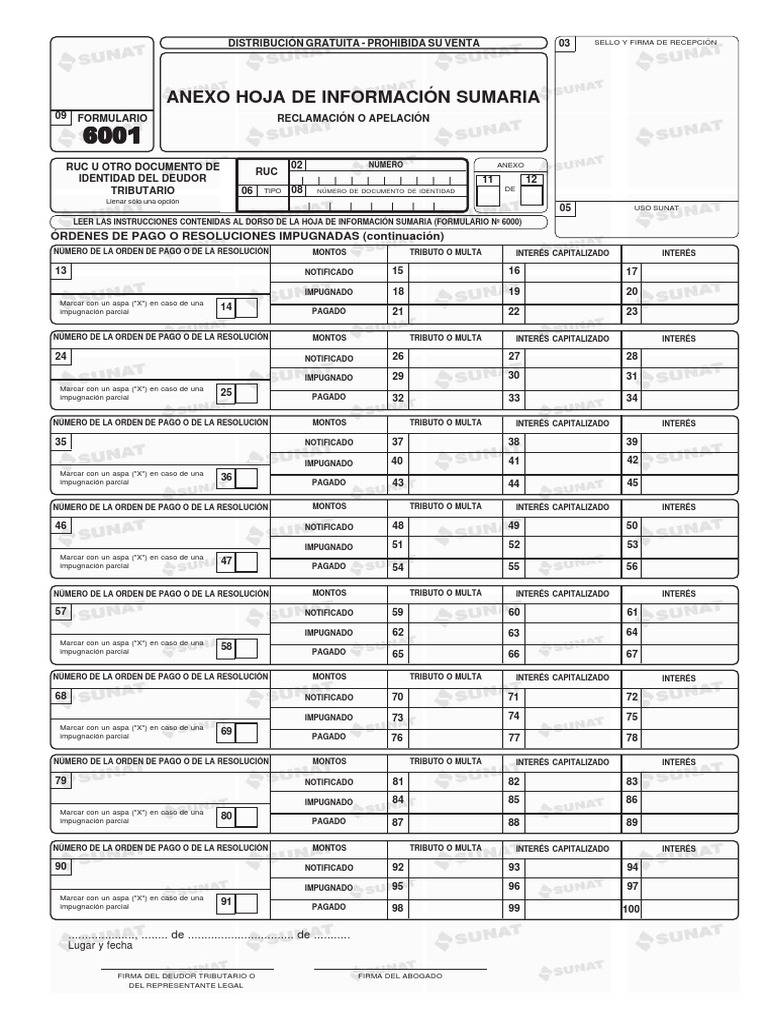 23 - Formulario 6001 - Sunat | PDF
