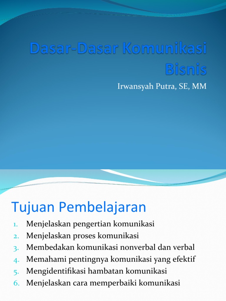 Materi Komunikasi Bisnis Pdf