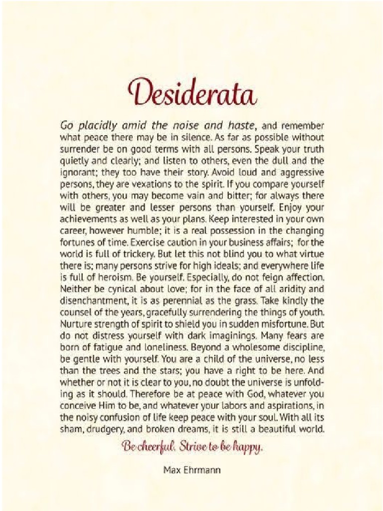 Desiderata | PDF