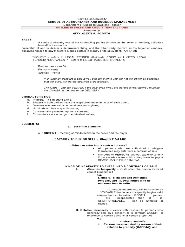 Sales Agency and Credit Transactions | PDF | Auction | Offer And Acceptance