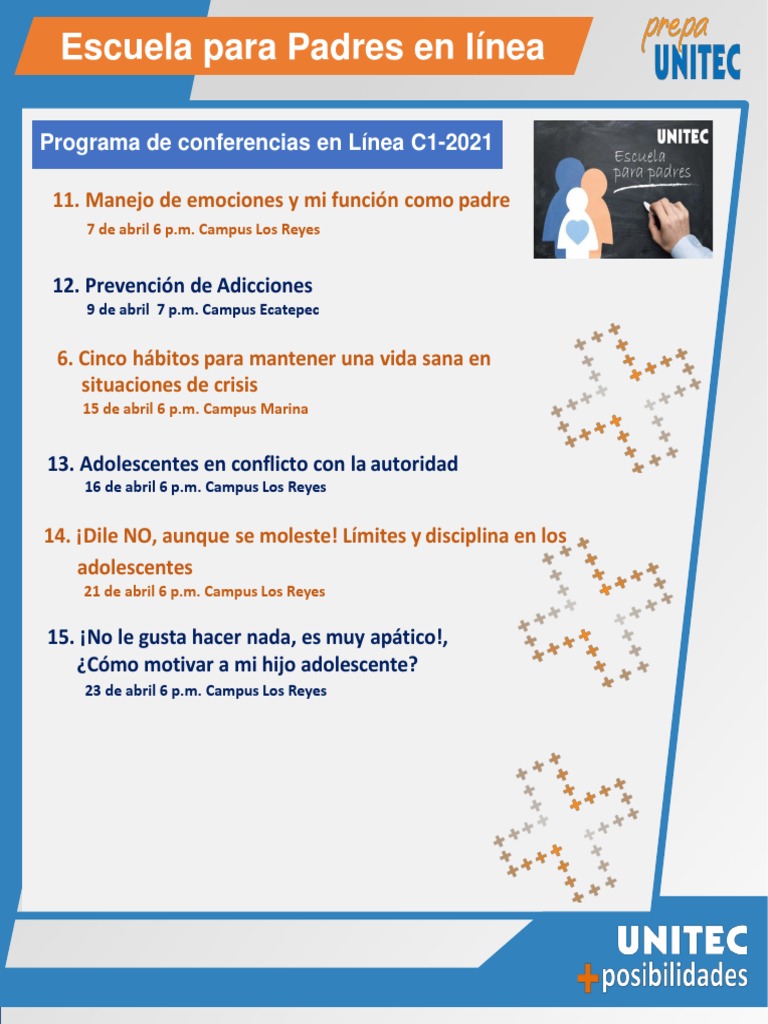 Escuela para Padres-Programa Webinars C1-2021-06042021 | PDF | Salud y bienestar