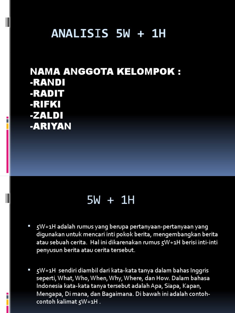 ANALISIS 5W + 1H Kelompok Bragajul | PDF | Seni & Disiplin Bahasa ...