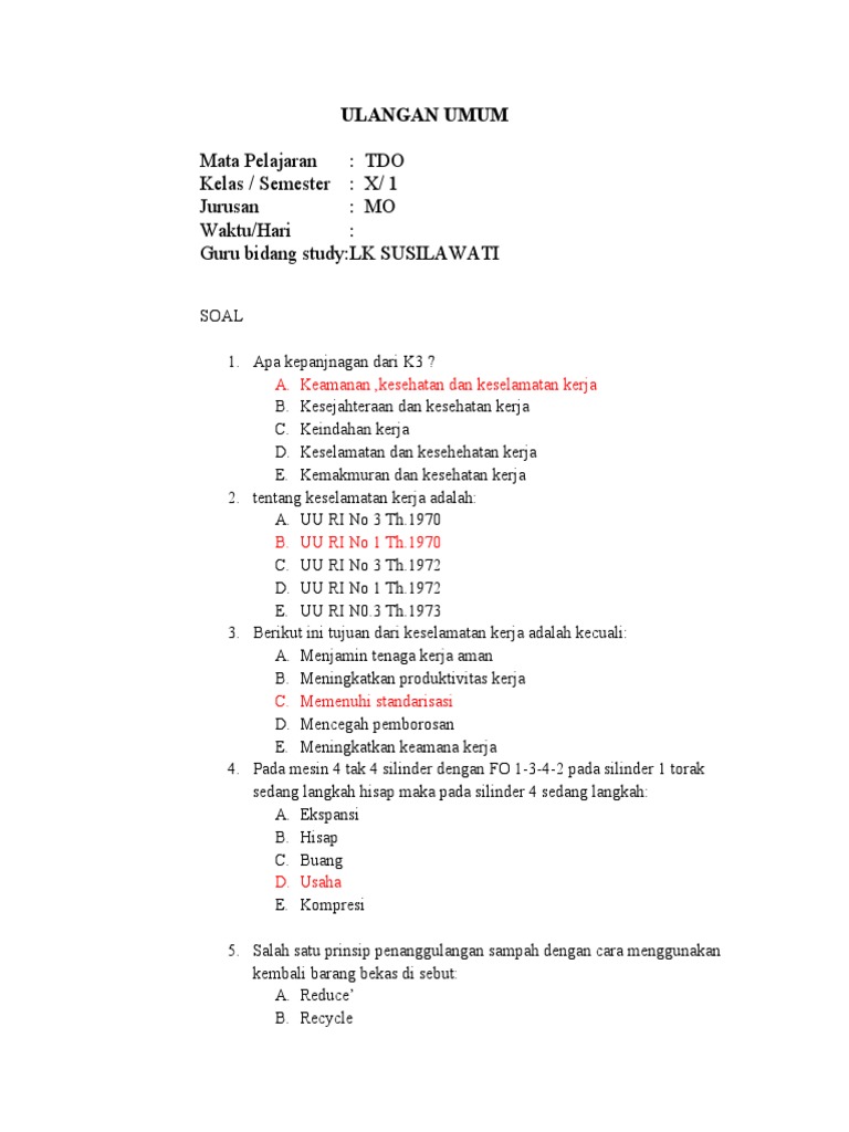Soal Uas Tdo | PDF | Sains & Matematika