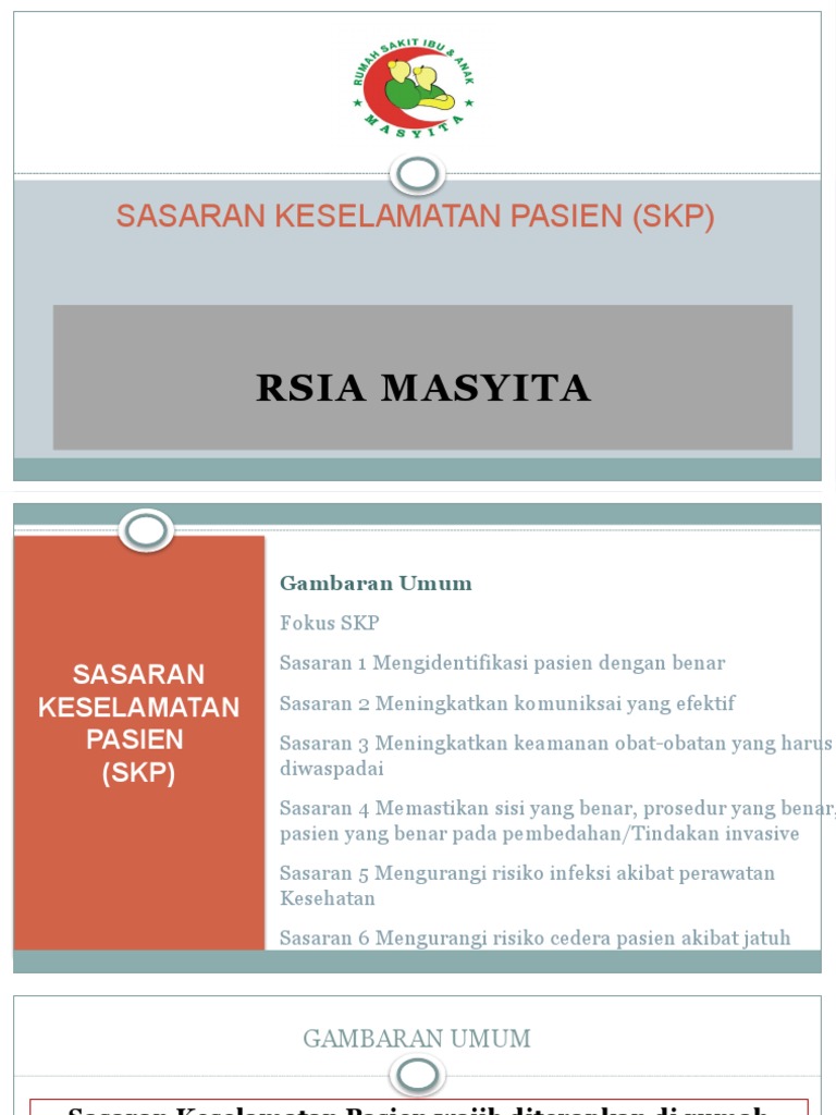 Sasaran Keselamatan Pasien (SKP) | PDF