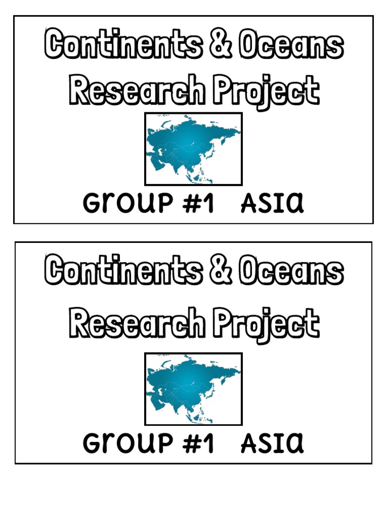 Continents and Oceans Research Project | PDF | Career & Growth