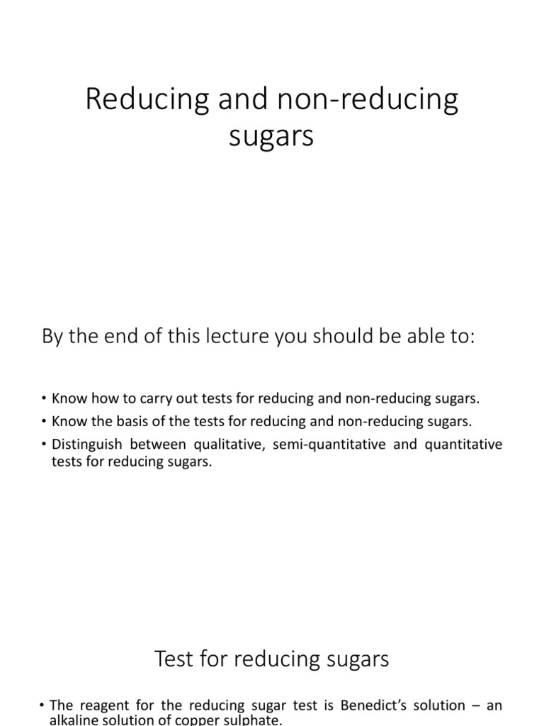 Reducing and Non-Reducing Sugars Lecture | PDF | Carbohydrates ...