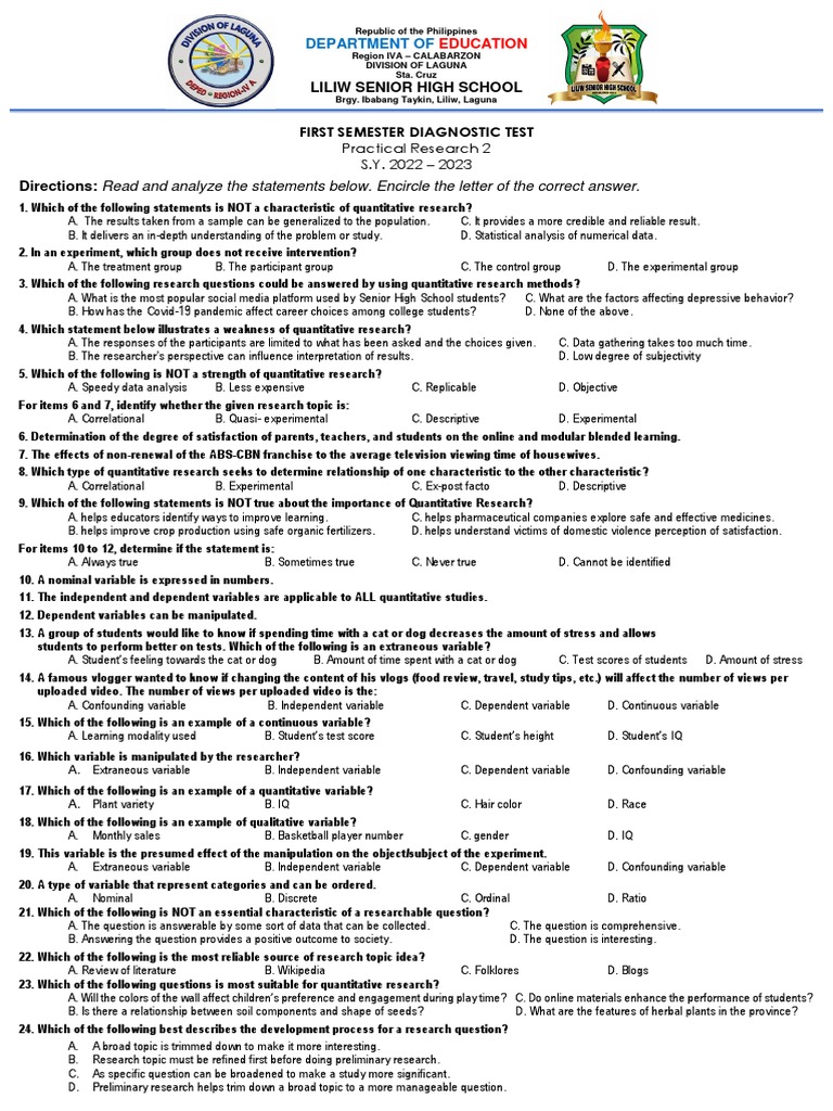 Diagnostic Test PR2 Mod 1 To 3 | PDF